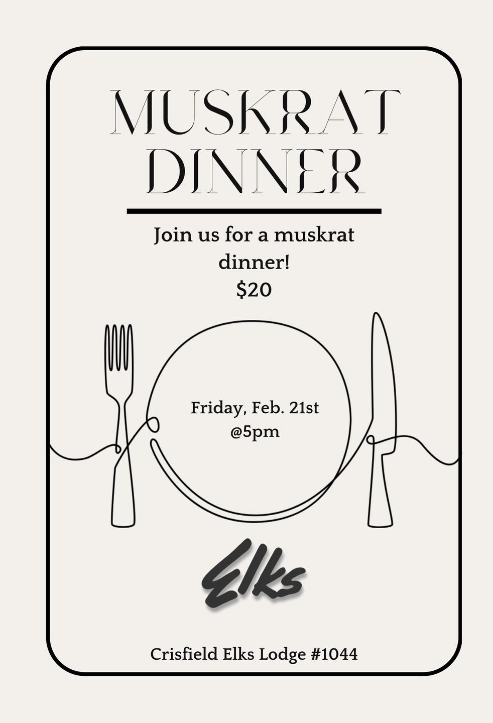 Crisfield Elks Muskrat Dinner | Bay Country 97.9 | Today's Country ...