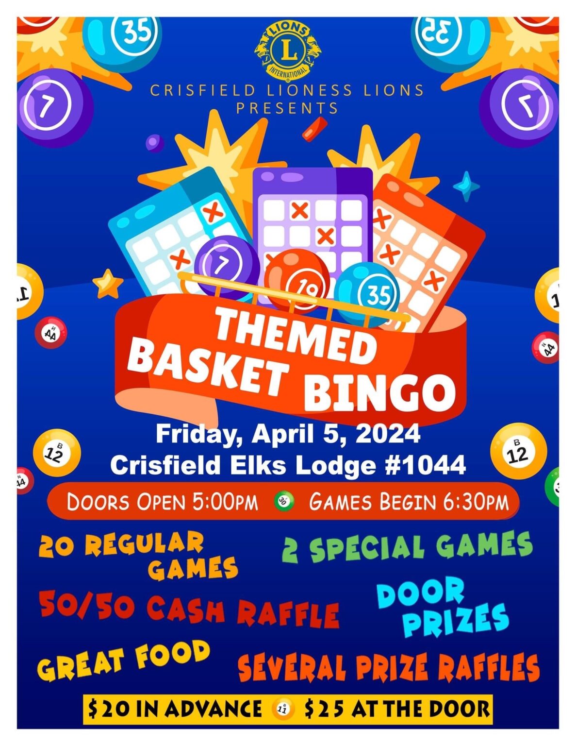 Crisfield Lioness Lions Themed Basket Bingo | Bay Country 97.9 | Today ...